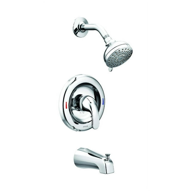 Moen 82603 Adler 1 Handle Tub & Shower Faucet 1 4-Spray Valve in Chrome ...