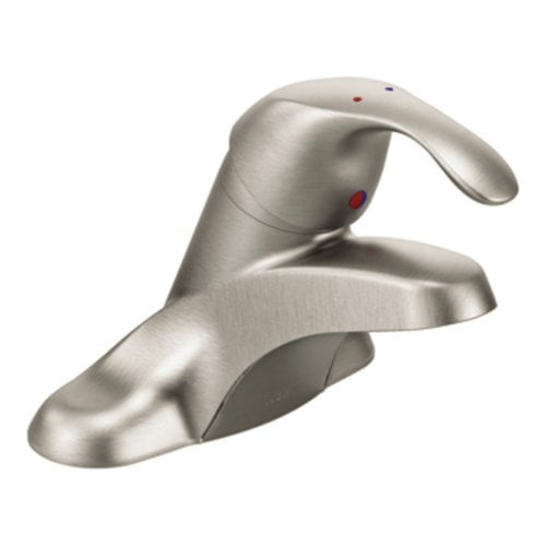 Moen 8430CBN M-Bition Brushed Nickel One-Handle Lavatory Low Arc Faucet ...