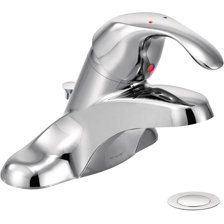 MOEN 8798 Commercial 2-Handle Low-Arc Kitchen Faucet in Chrome ...