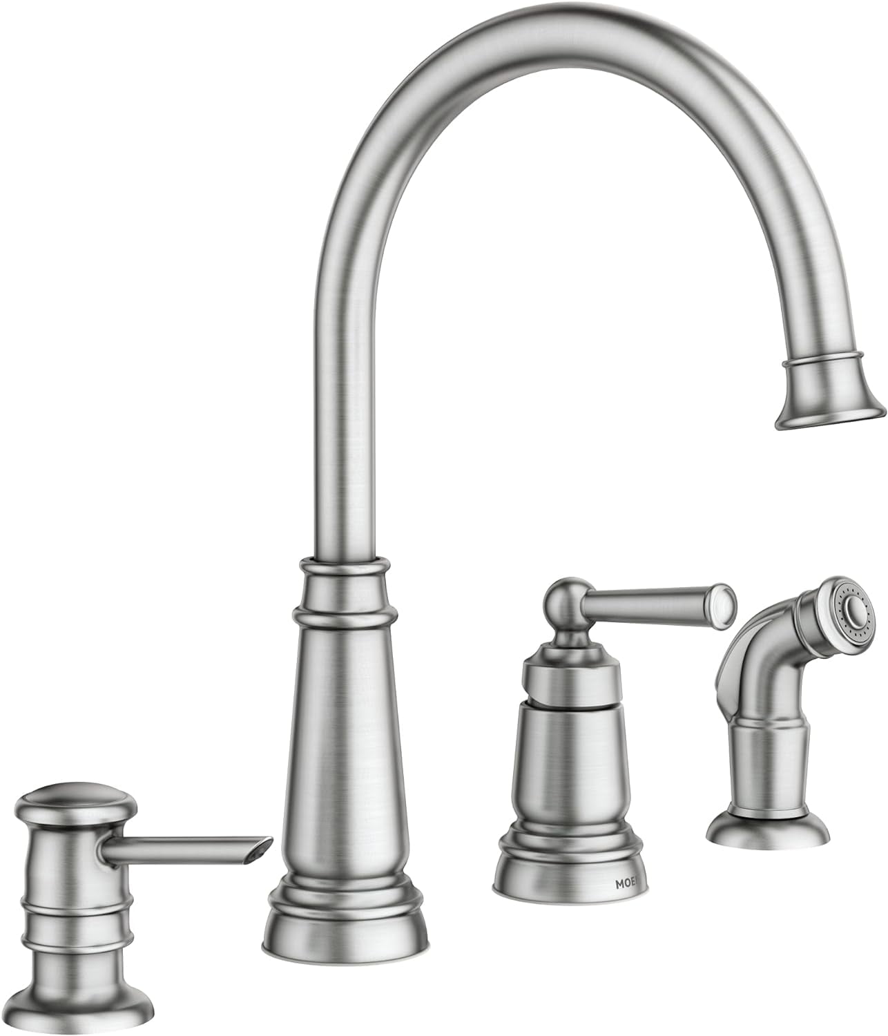 Moen 87042SRS One-Handle High Arc Kitchen Faucet, Single Sprayer, Spot ...