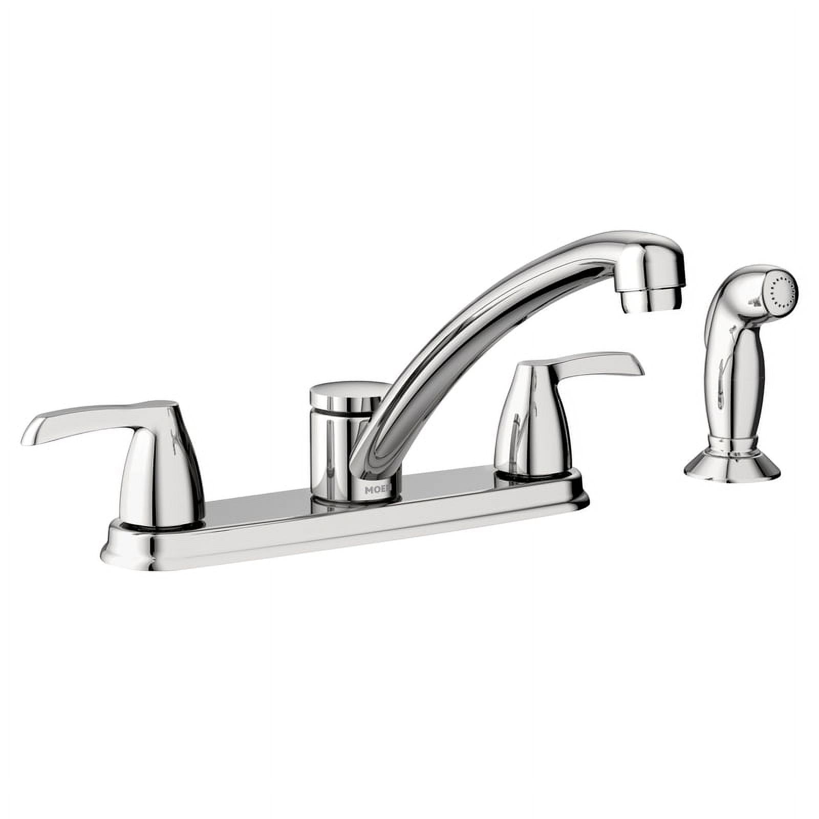 Moen Adler Chrome Two-Handle Low Arc Kitchen Faucet with Side Sprayer ...