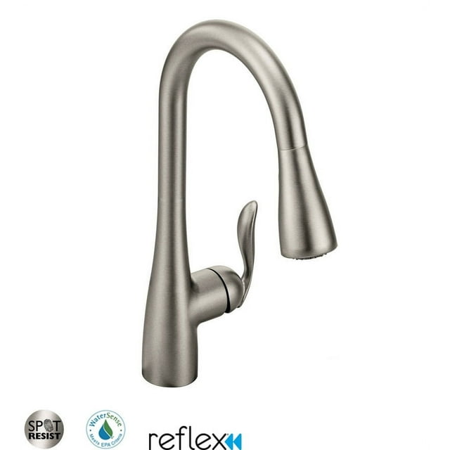 Moen Arbor 7594 High Arc Single Handle Pulldown Kitchen Faucet ...