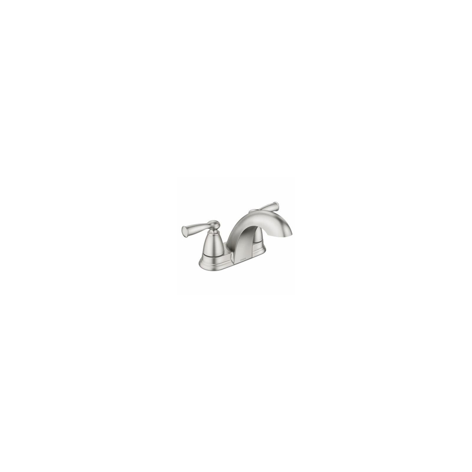 Moen Banbury Brushed Nickel Centerset Bathroom Sink Faucet 4 in ...