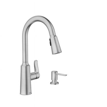 Peerless Apex One Handle Pull-Down Kitchen Faucet with Soap Dispenser ...