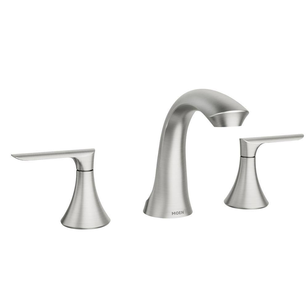 MOEN 84517SRN Findlay 8 in. Widespread 2-Handle Bathroom Faucet in Spot Resist Brushed Nickel ...