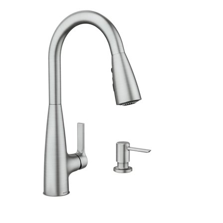 MOEN 87260SRS Doherty Single Handle Pull-Down Sprayer Kitchen Faucet ...