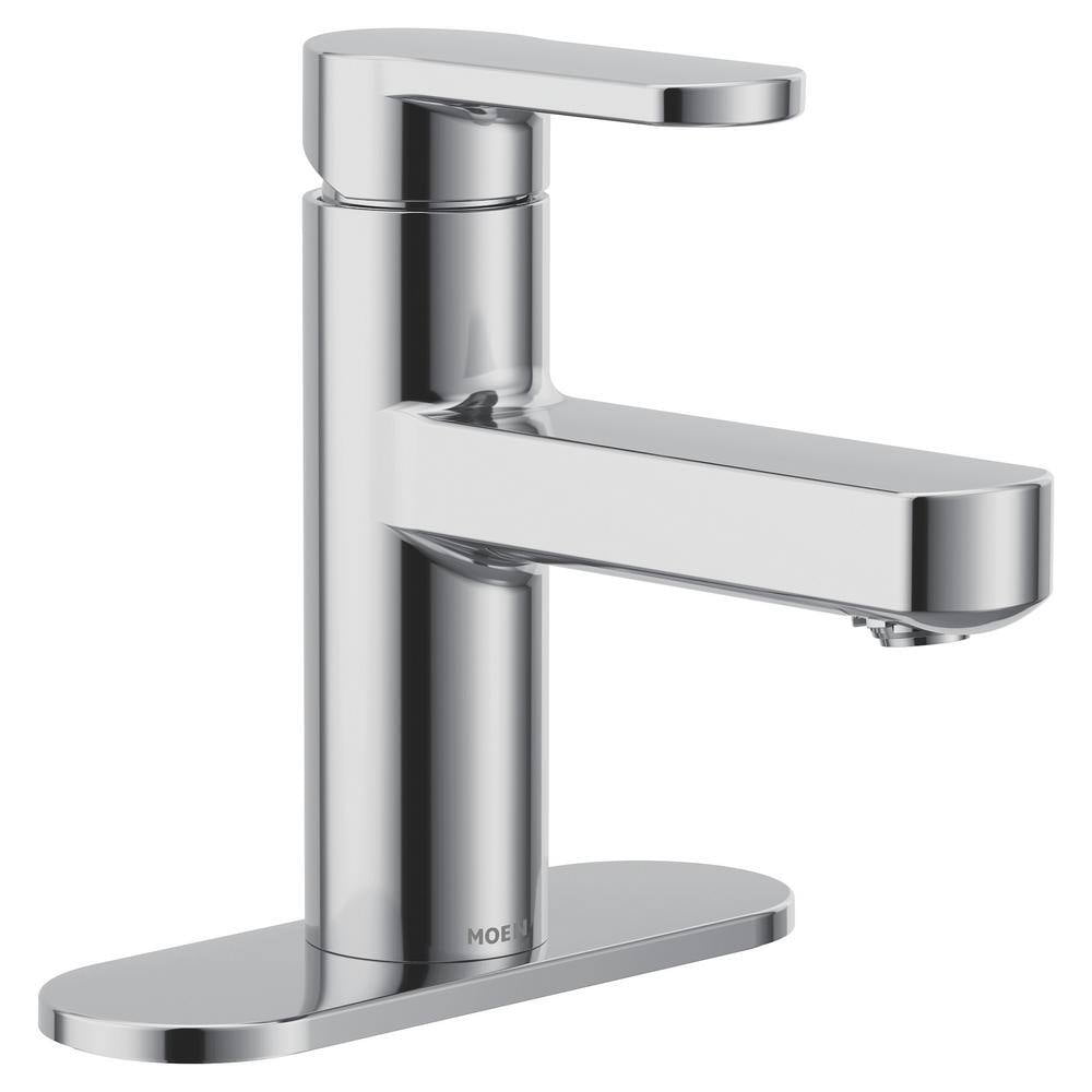 Moen Laris Chrome One-Handle Single Hole Modern Bathroom Sink Faucet ...