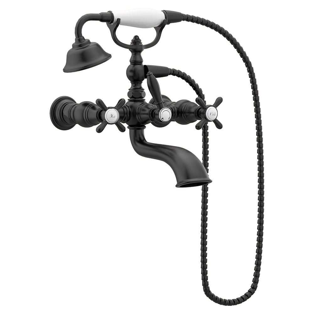 Moen S22105BL Weymouth Wall / Floor Mounted Clawfoot Tub Filler - Black ...