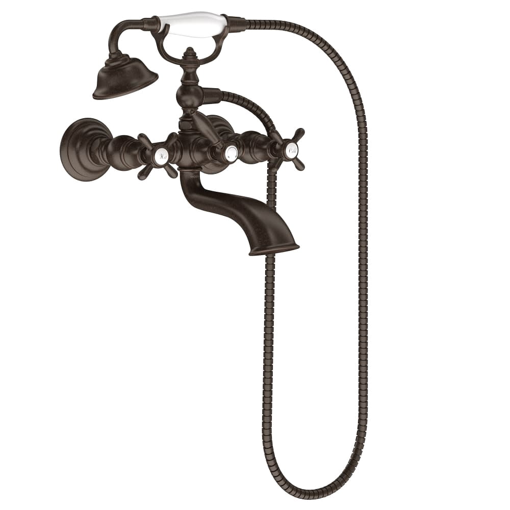 Moen S22105ORB Weymouth Wall / Floor Mounted Clawfoot Tub Filler ...