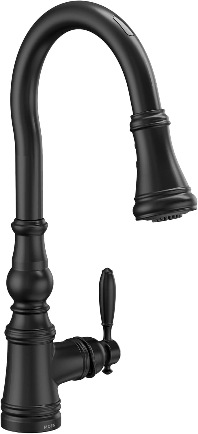 Moen S73004EVBL Weymouth Smart Touchless Pull Down Sprayer Kitchen ...