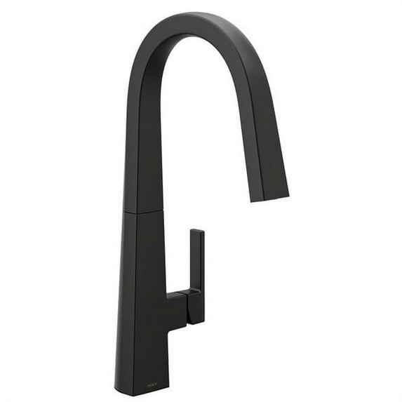 Moen S75005BL Nio Single Handle Pull Down Kitchen Faucet in Matte Black ...