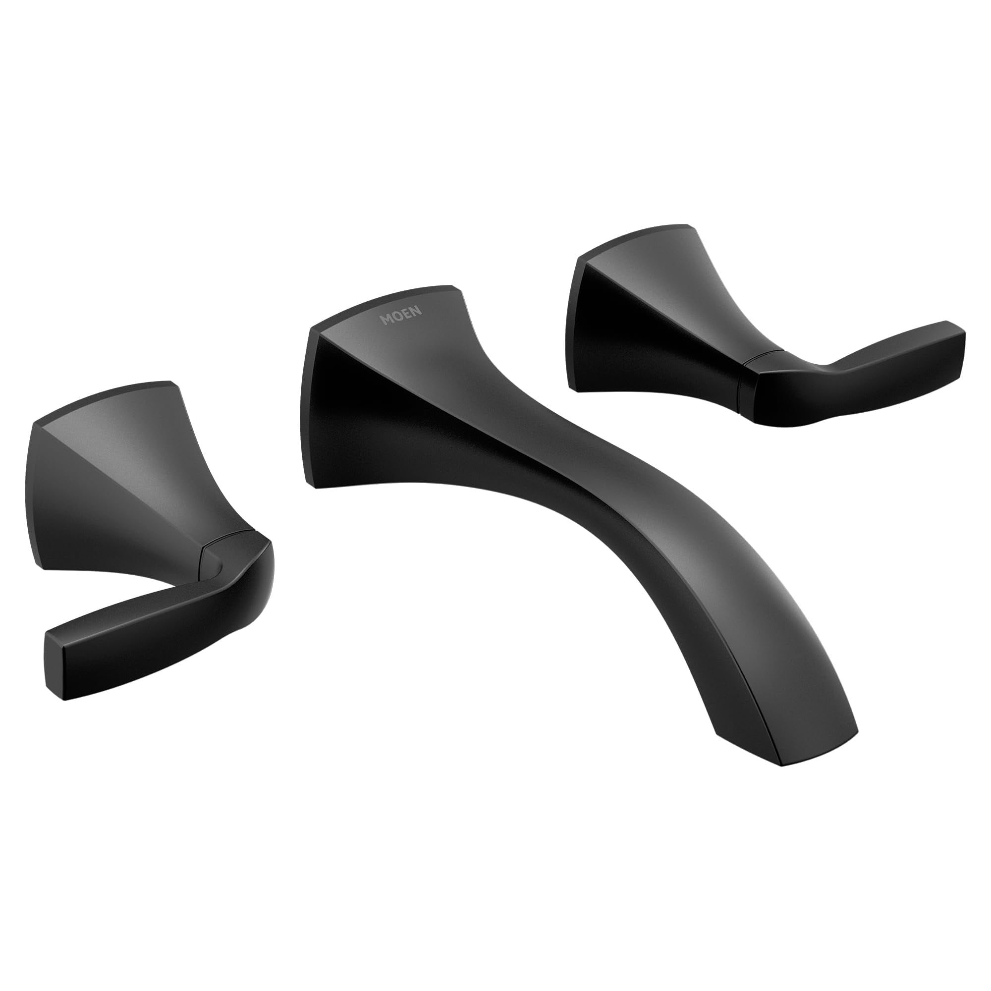 MOEN Voss T6906BL Two-Handle Wall Mount Bathroom Faucet Trim Kit in ...