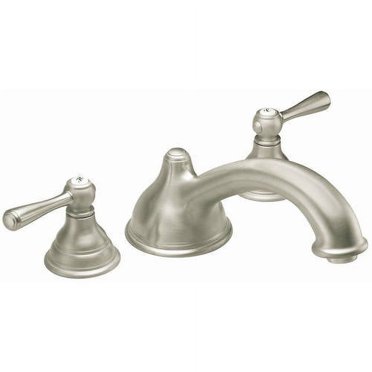 Moen Voss Brushed Nickel Two-Handle Roman Tub Faucet Includes Hand ...