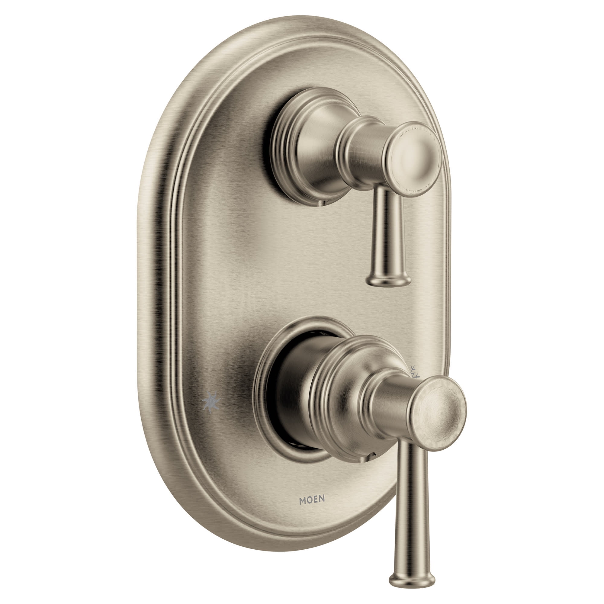 Moen UT3322 Nickel Manual 2-Modes 2-Handles Shower Valve Trim - Walmart.com
