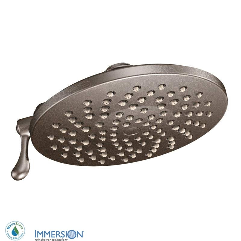 Moen Velocity Oil Rubbed Bronze Two-Function 8" Diameter Spray Head Eco ...