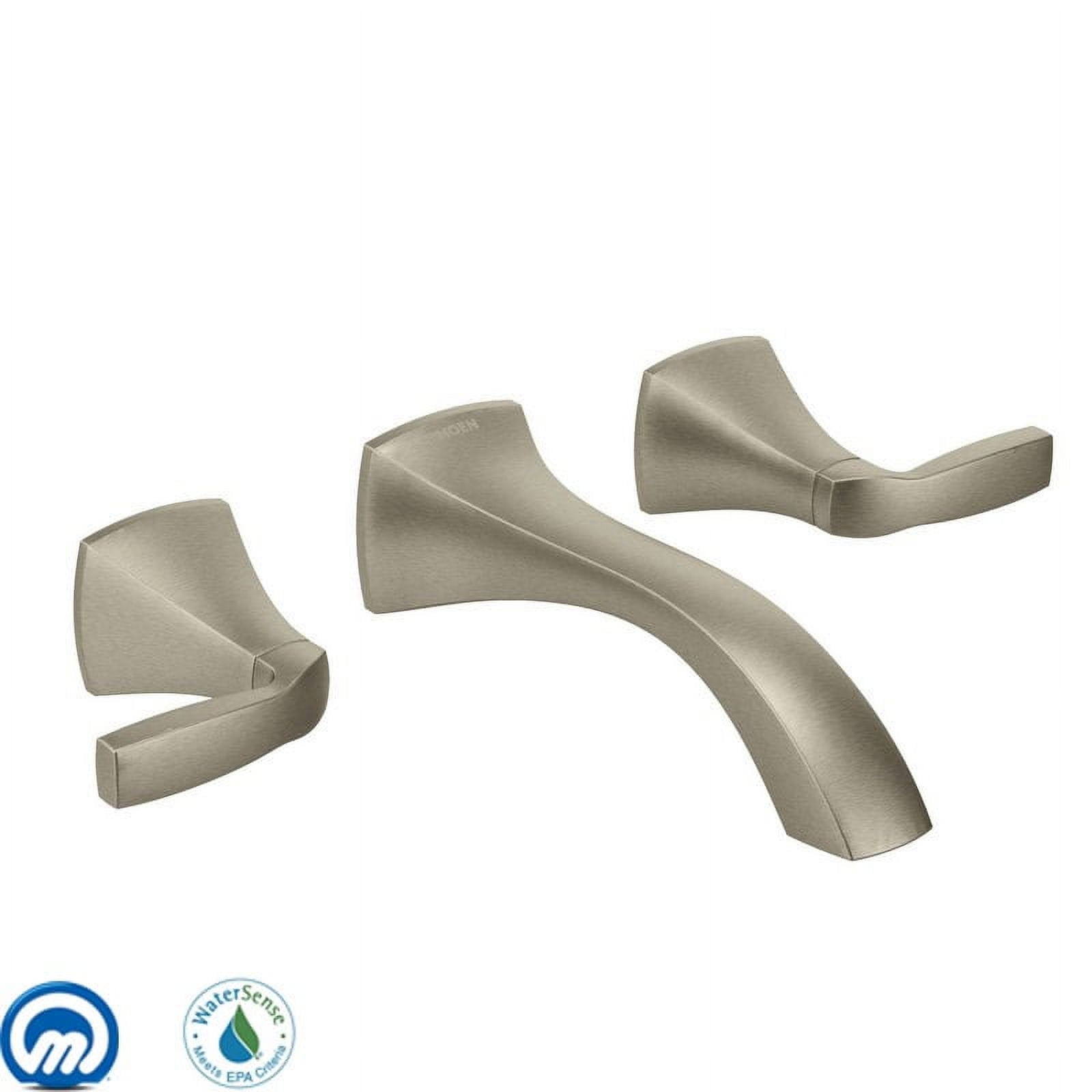 Moen Voss Brushed Nickel Two-Handle Wall Mount Bathroom Faucet ...