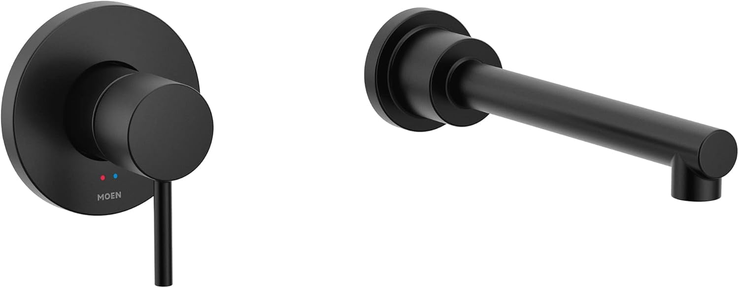 Moen WT391BL Align Single Handle Wall Mount Filler High Flow Tub Faucet ...