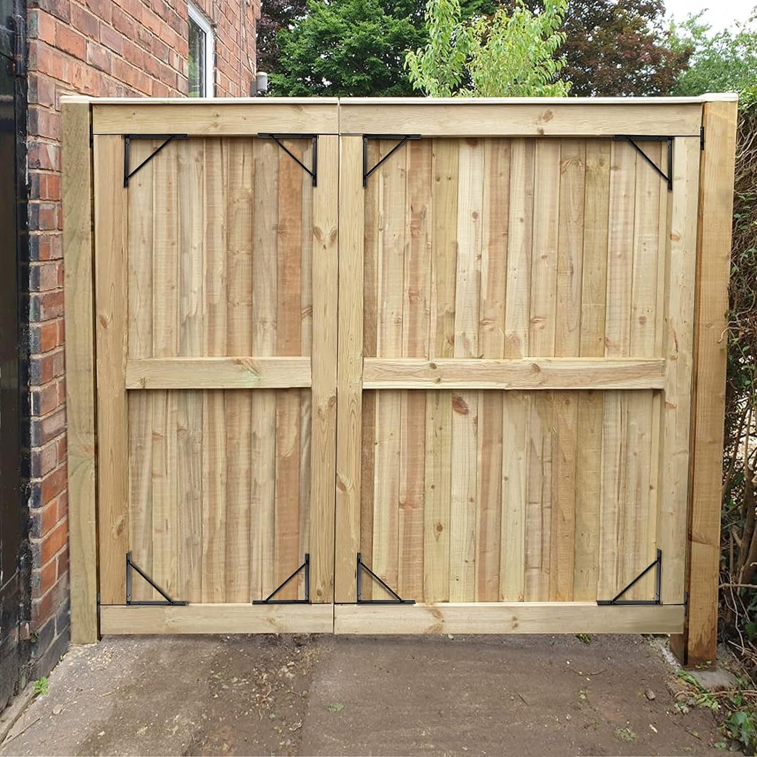 Mofeez Corner Brace Bracket No Sag Kit for Shed Doors, Driveway Gates ...