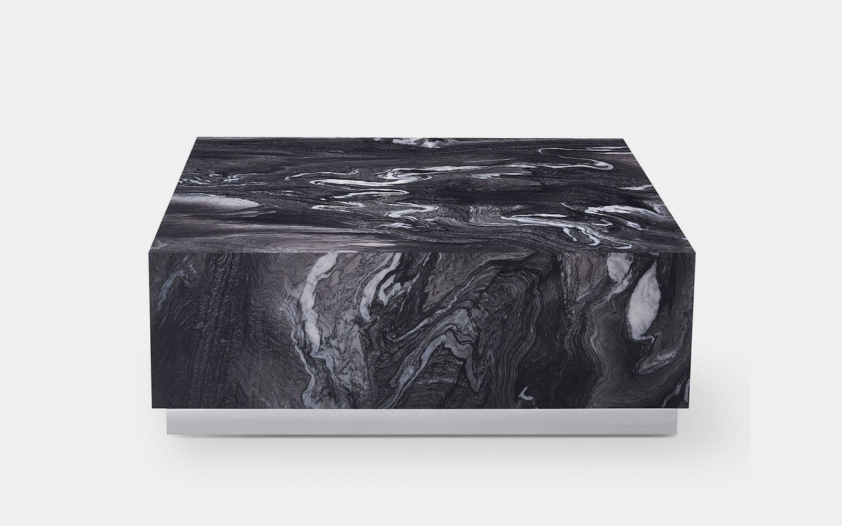 Mofit Home, Evander Sintered Stone Square Coffee Table, Black, 1pc ...