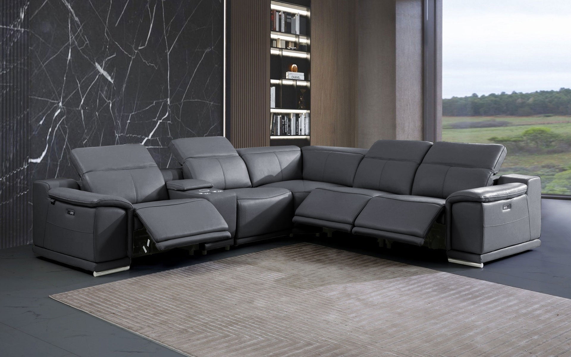 Mofit Home,Living Room,Cindy 6PCS Modern Motion Reclining Sectional ...