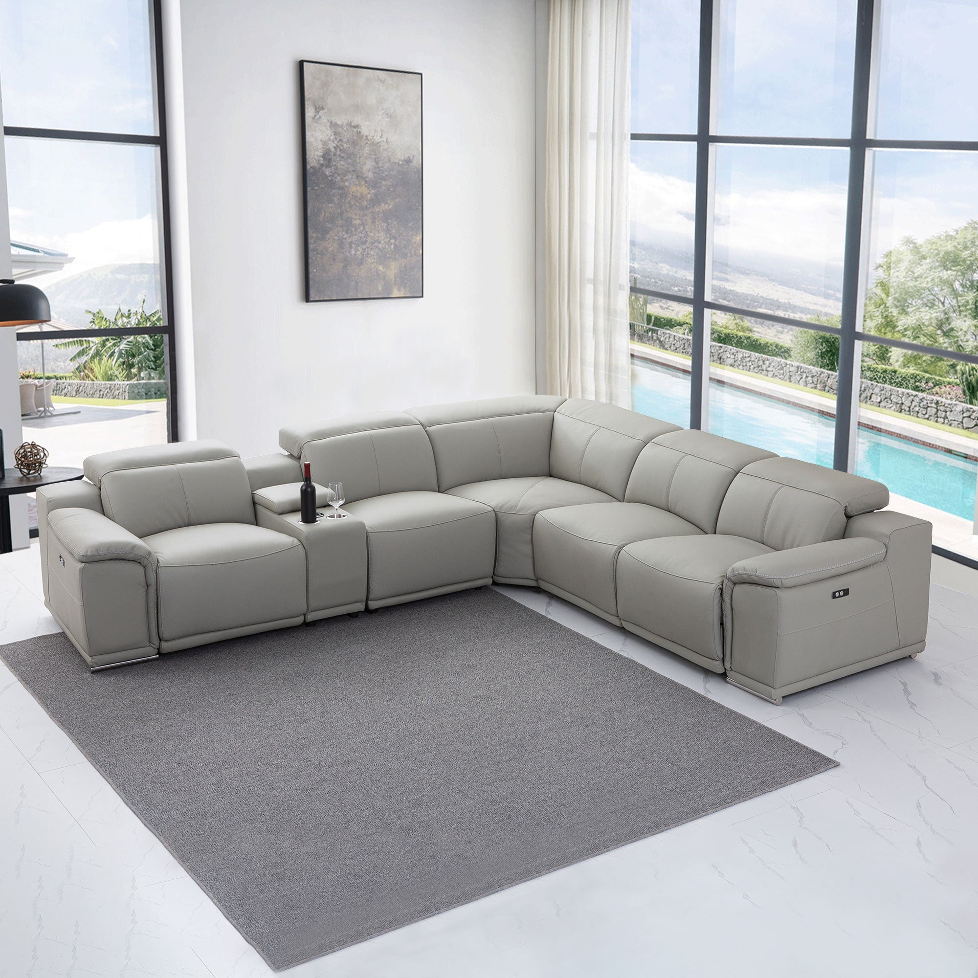 Mofit Home,Living Room,Cindy 6PCS Modern Motion Reclining Sectional ...