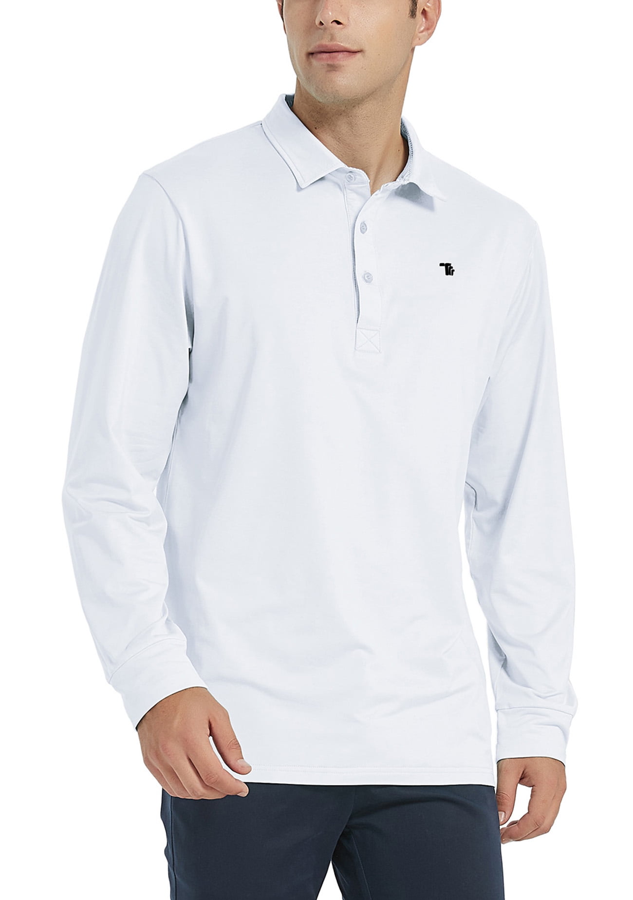 Mofiz Men's Golf Shirts Long Sleeve Sports Polo Shirts Athletic Shirts Tee White L - Walmart.com
