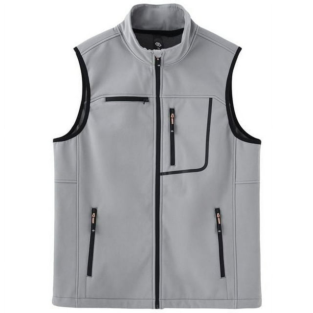 Mofiz Men's Vest Outerwear Full Zip Windproof Sleeveless Hiking Golf Jacket Light gray M-2XL ...