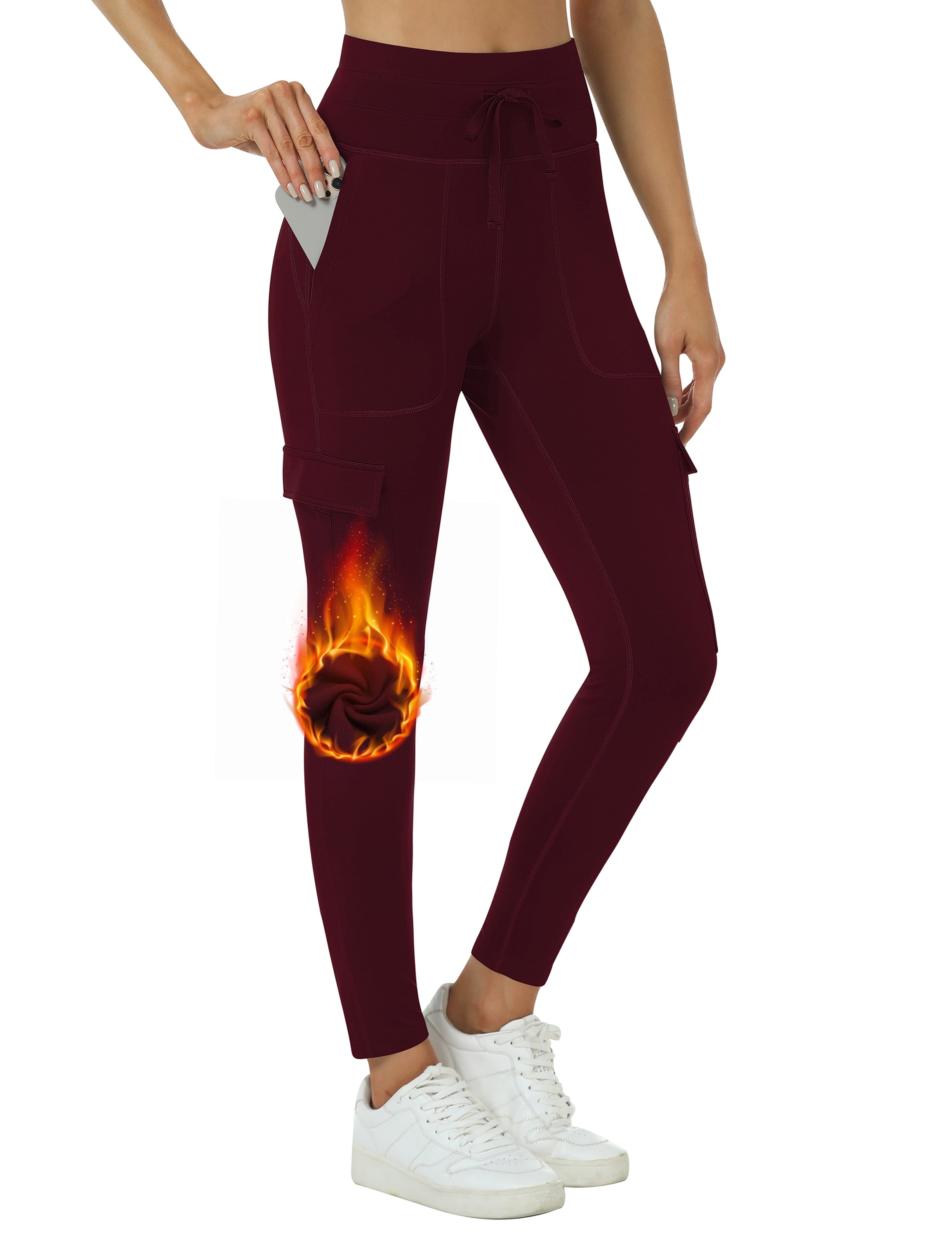 MoFiz Women's Fleece High-Waisted Slim Leg Yoga Pants, Outdoor Running Leggings - Walmart.com