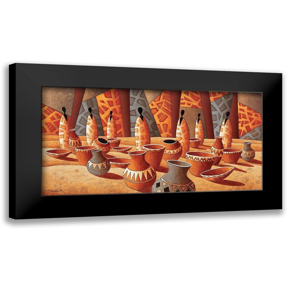 Moga 24x14 Black Modern Framed Museum Art Print Titled - Le marche aux ...