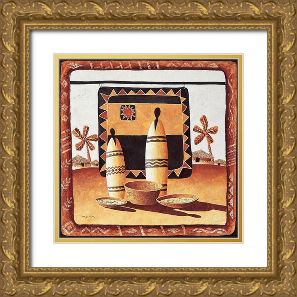 Moga 26x26 Gold Ornate Wood Framed with Double Matting Museum Art Print ...