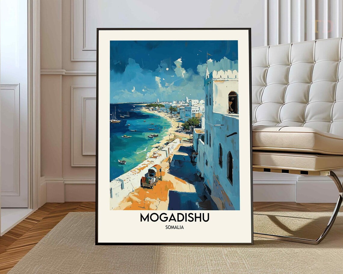 Mogadishu Print, Somaliawatercolor Painting, Somalia Art Print, African ...