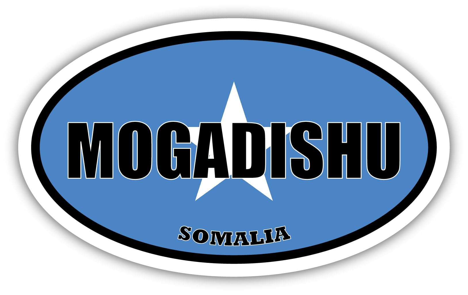 Mogadishu Somalia Flag Oval Decal Vinyl Bumper Sticker 3x5 inches ...