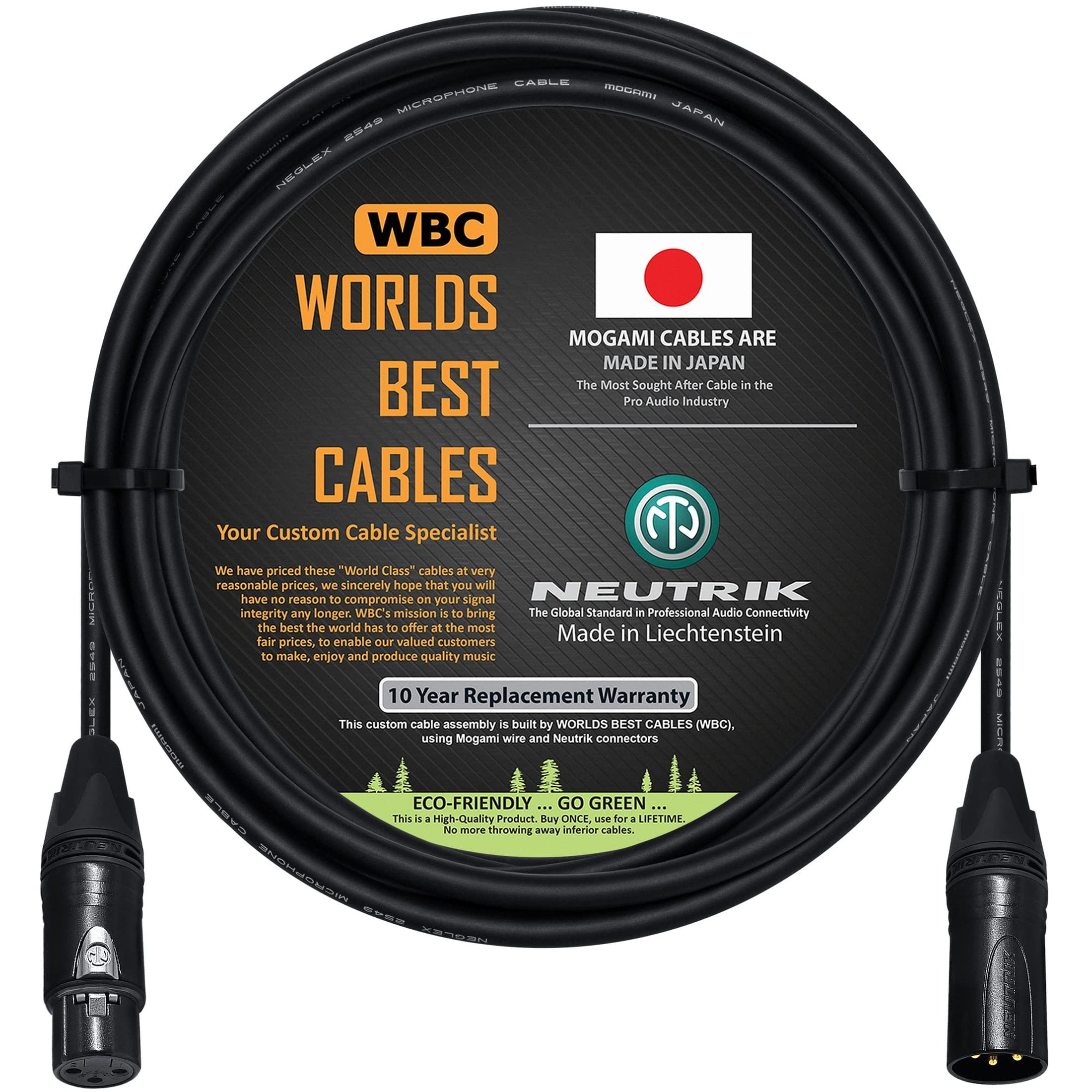 Mogami 2549 Balanced Microphone Cable with Gold XLR Connectors 10 Feet ...