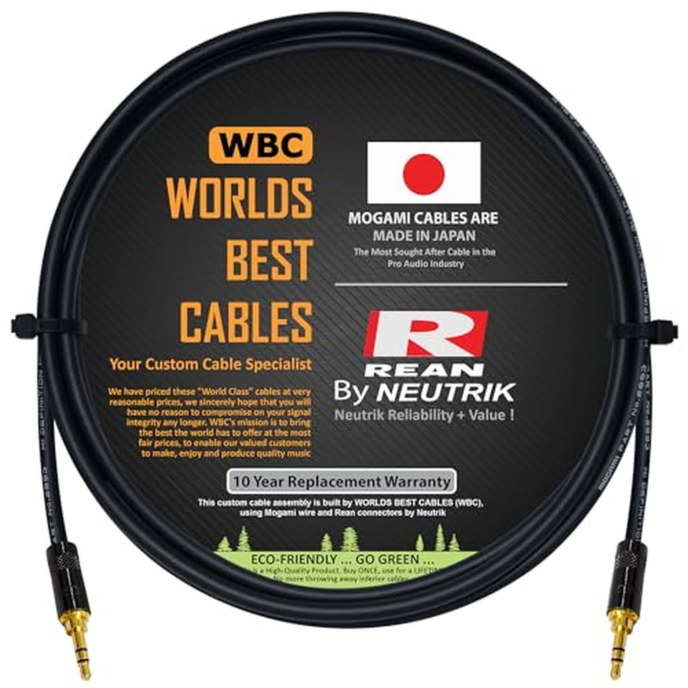 Mogami 2893 Quad Balanced 6 Foot Connecting Cable with Gold Mini TRS ...