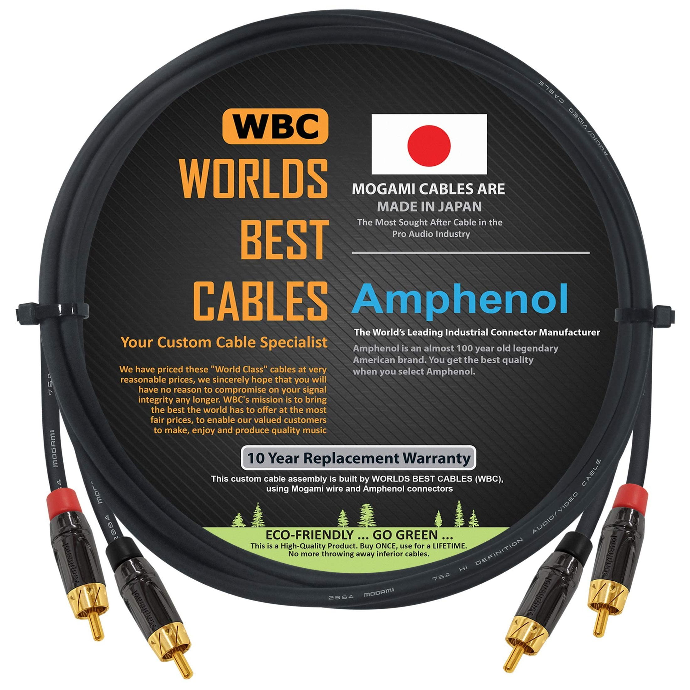 Mogami 2964 High-Definition Audio Interconnect Cable Pair with Gold RCA ...