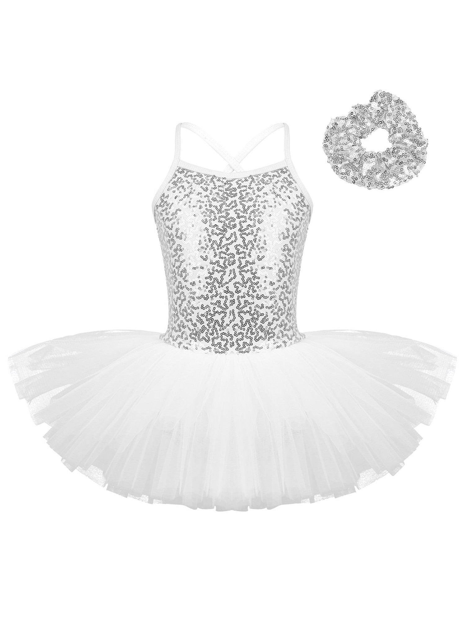 Moggemol 2Pcs Grils Ballet Dance Leotard Sequins Tutu Dress Ballerina ...