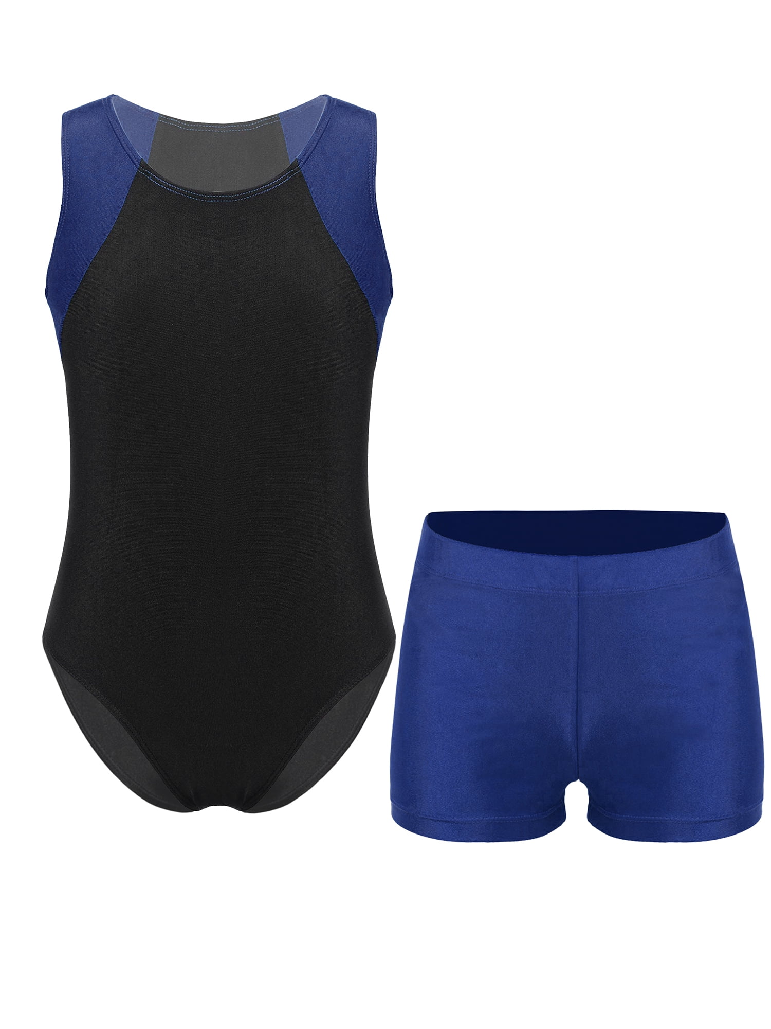 Moggemol Boys Athletic Leotard Top with Shorts Sleeveless Gymnastics ...