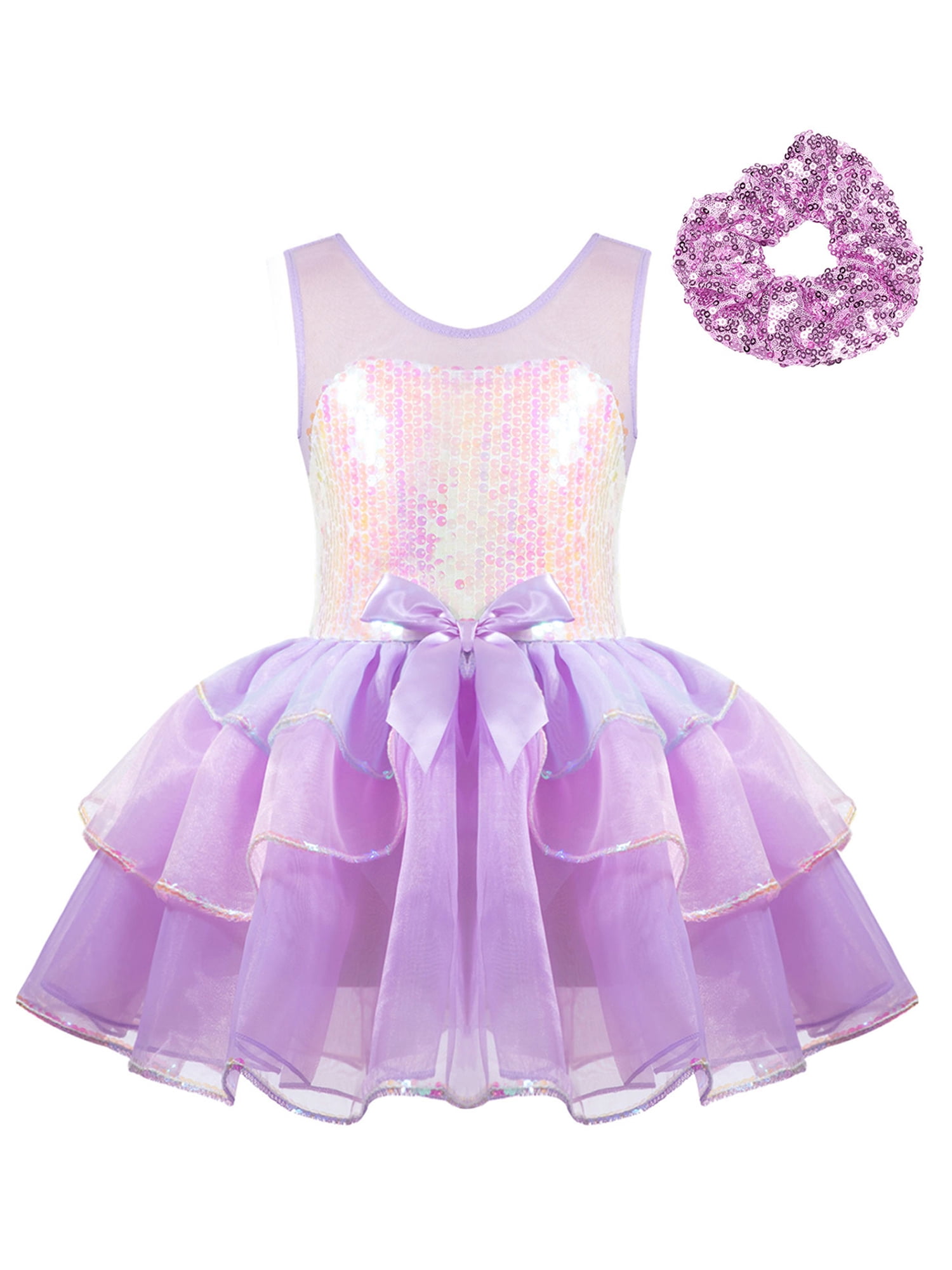 Moggemol Girls Ballet Dress for Ballerina Tutu Outfits Bownot Skirted ...