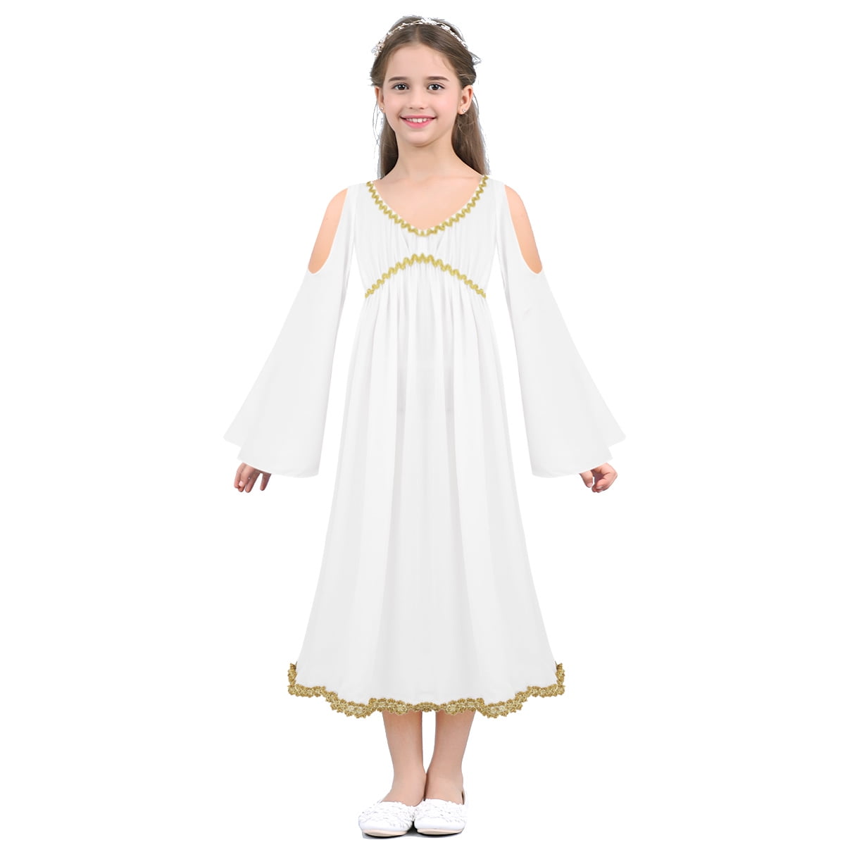 Moggemol Kids Greek Gods Costume Girls Roman Princess Dersses Bell ...