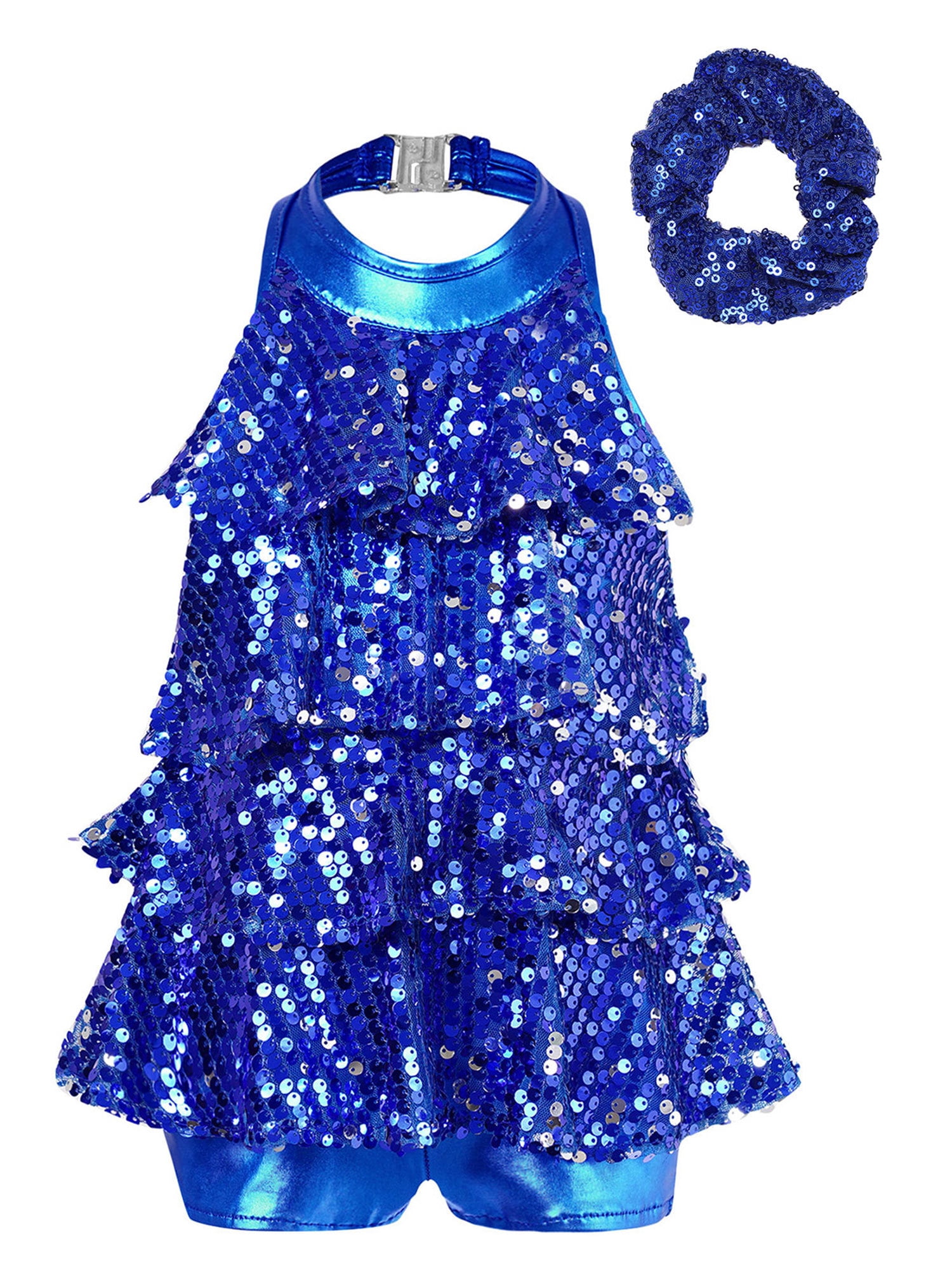 Moggemol Kids Sparkly Sequins Dance Dress Leotard Girls Jazz Latin ...
