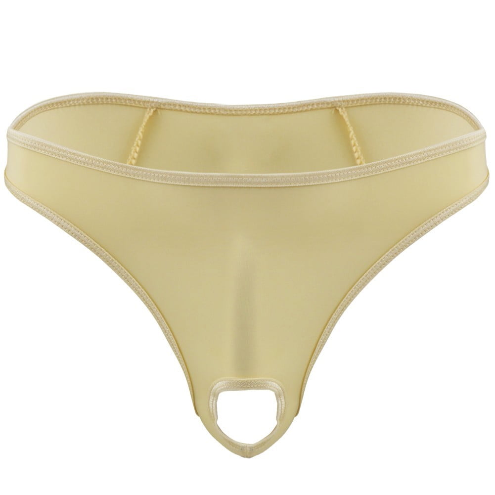 Moggemol Men Sheer Open Front Hole Lingerie Micro Bikini Thong G-string ...