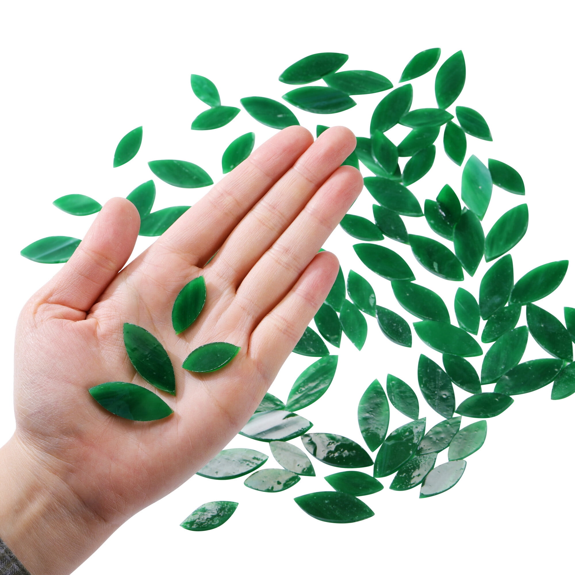 Mogoko Bright Glass Petal Mosaic Tiles, Hand-Cut Stained Glass Flower ...