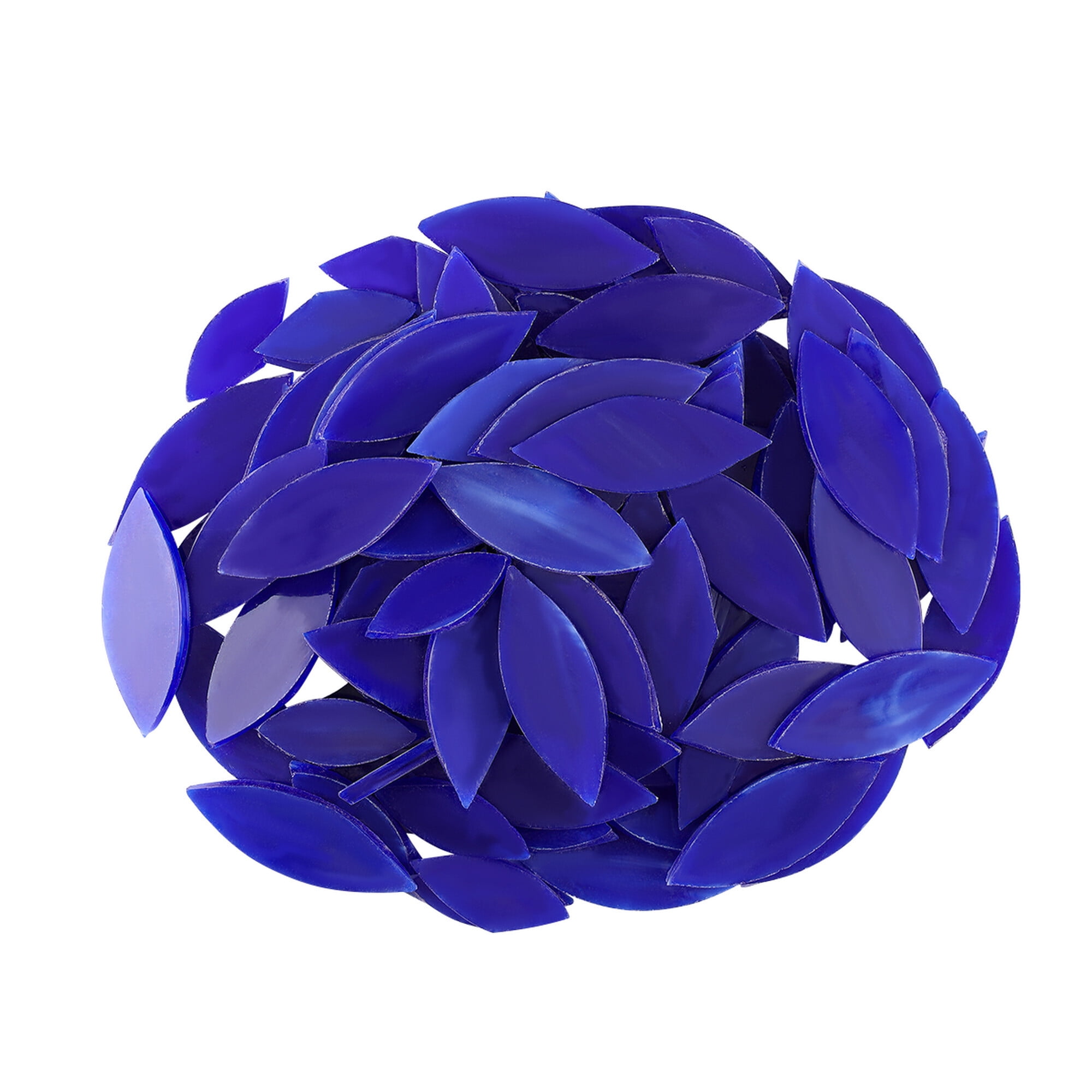 Mogoko Glass Mosaic Tiles for Crafts, Blue Petal Leaves Tiles for Art ...