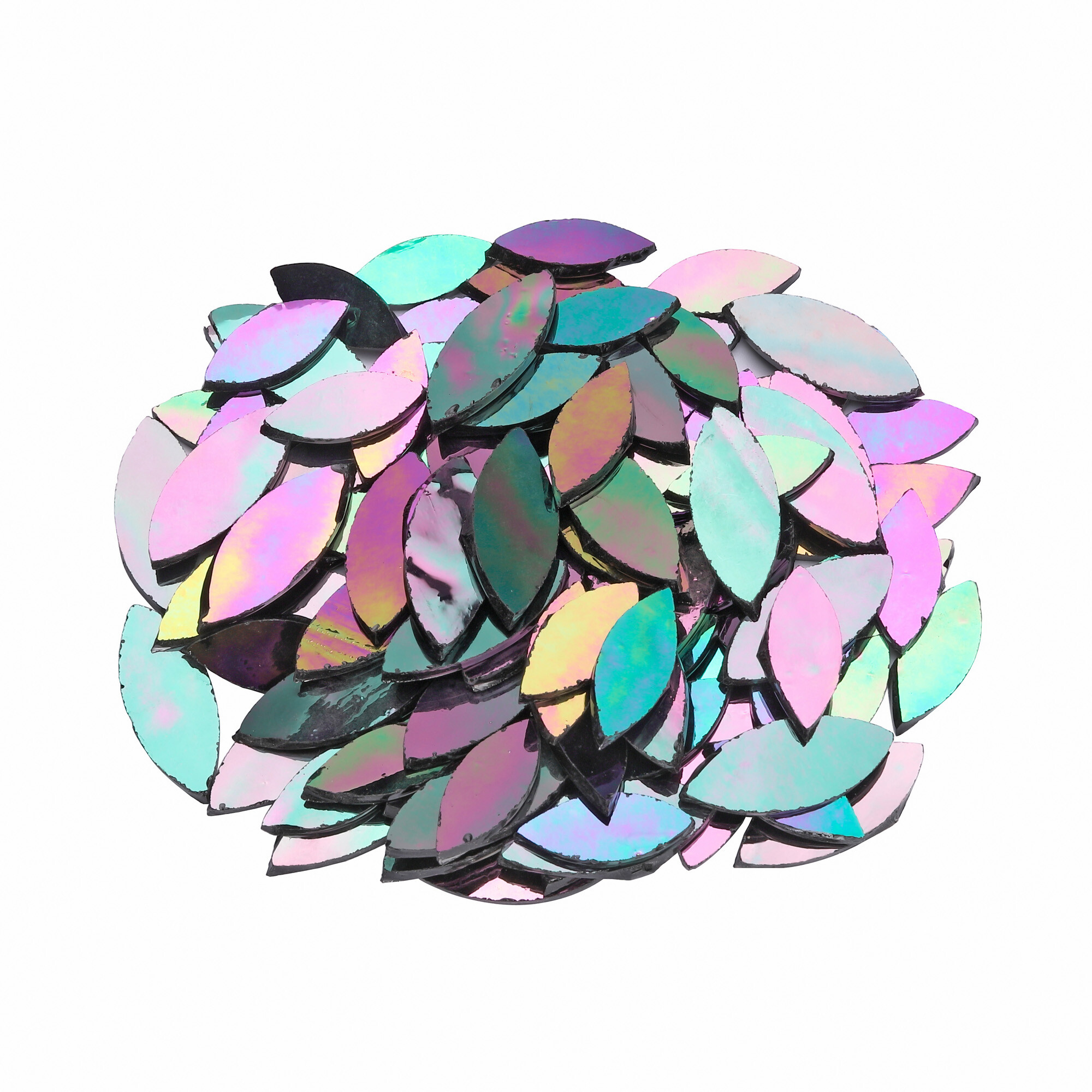 Mogoko Iridescent Glass Mosaic Tiles for Crafts, 100 Pieces 2 Sizes ...