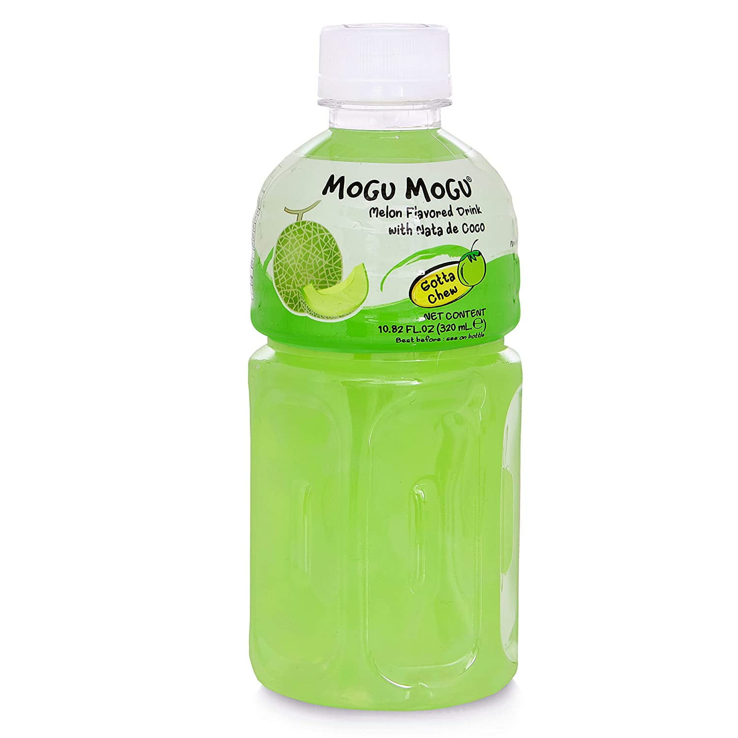 Mogu Mogu Fruit Juice with Nata De , 10.82 oz (Pack of 24) (Melon ...