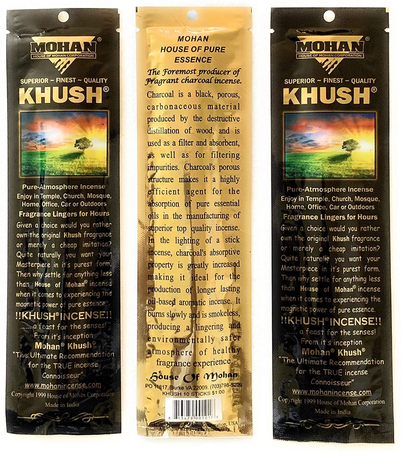 Mohan Incense Sticks, Khush Scent, 1lb - Pure Essential Oils Fragrance ...