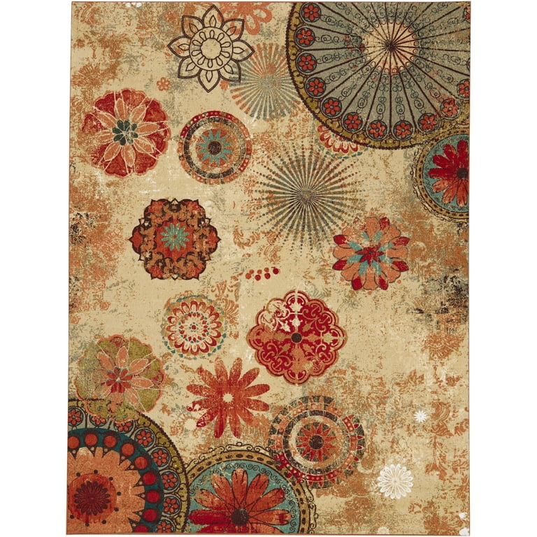 Mohawk Home Medallion Area Rug Mohawk Home Alexa Medallion Brown 5 Ft.