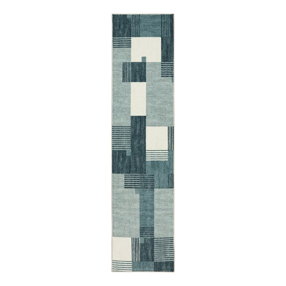 Mohawk Alliance Geometric Runner Rug - Blue 2 x 8 - Walmart.com