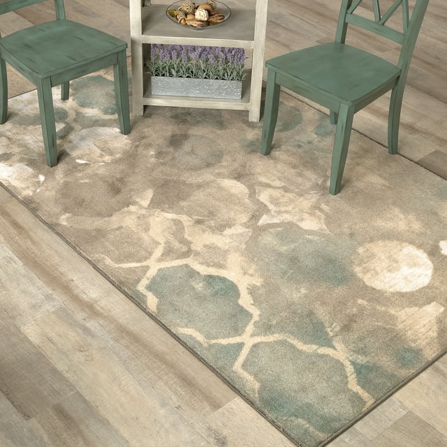 Mohawk Home Aurora Neo Lattice Blue Printed Area Rug, 5'x8', Grey ...