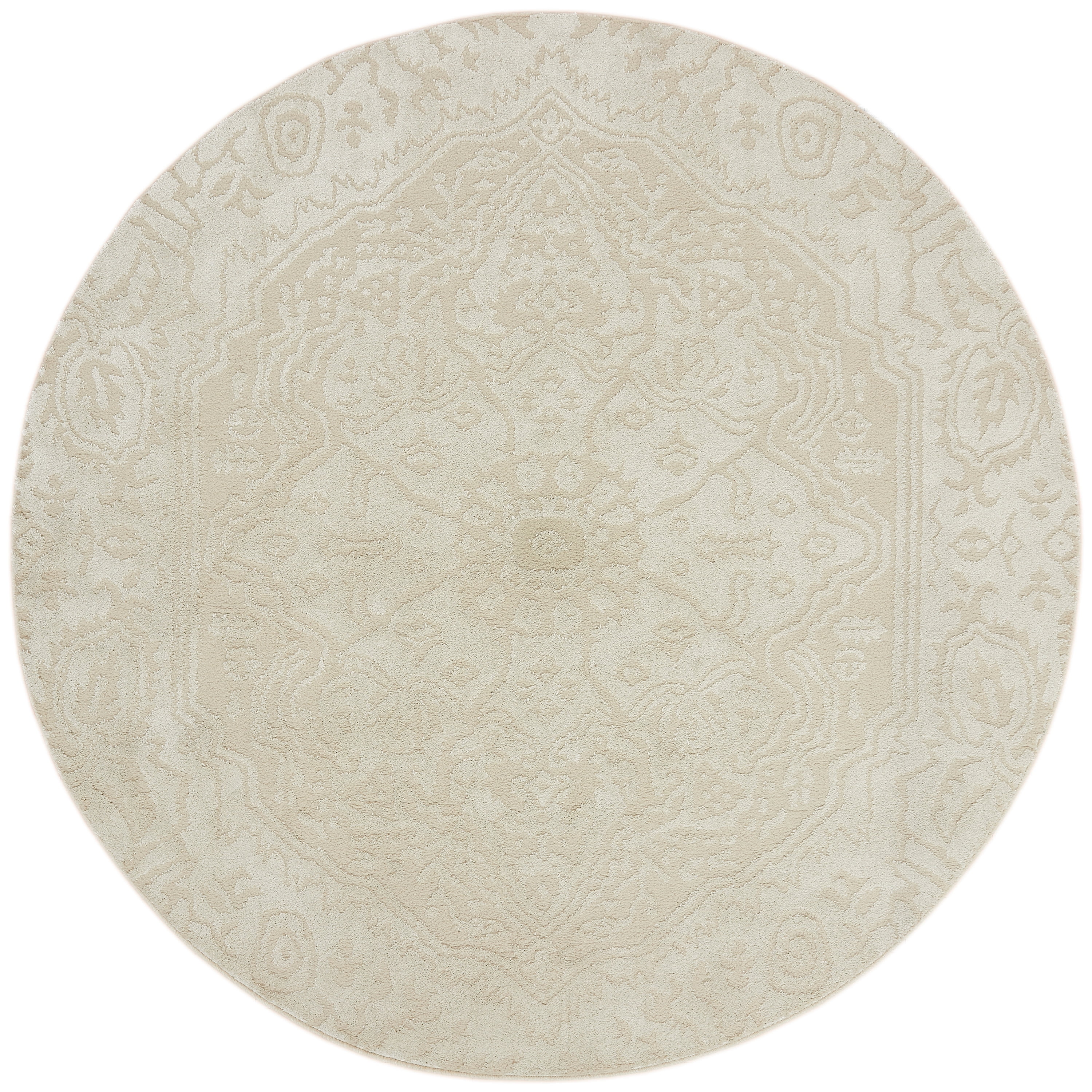 Mohawk Home Francesca Farmhouse Round Area Rug, Cream, 8' x 8 ...